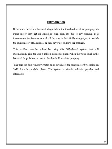 Gsm Based Well Water Level Monitor Pdf Microcontroller Sensor