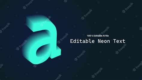 Premium Vector Minimal Editable Neon Typography Text