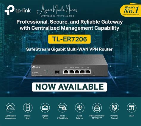 TP LINK TL ER SafeStream Gigabit Multi WAN VPN Router Computers Tech Parts Accessories