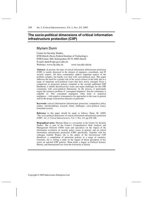 Pdf The Socio Political Dimensions Of Critical Information Infrastructure Protection Ciip