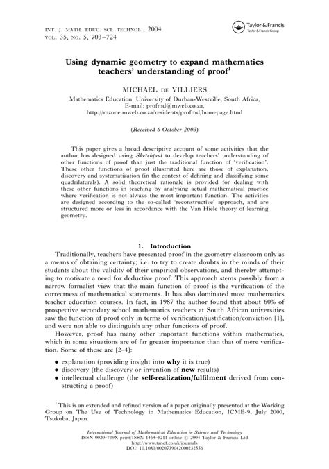 Pdf Using Dynamic Geometry To Expand Mathematics Teachers