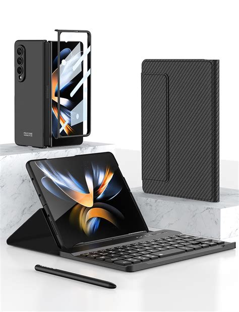 4 In 1 Wireless Keyboard Leather Magnetic Flip Case Casestadium