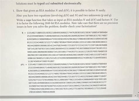 solved solutions must be typed and submitted electronically