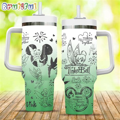 Green Tinker Bell Making Magical Memories Together Stanley Tumbler 40oz Disney Stanley Tumbler
