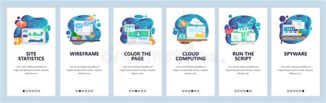 Mobile App Onboarding Screens Online Cloud Services Website Wireframe And Development Cloud