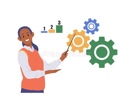 Happy Smiling Businesswoman Cartoon Character Comparing Business