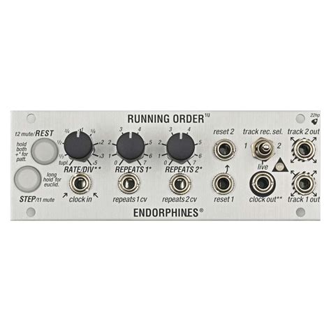 Endorphines Running Order Eurorack Trigger Sequencer Module 1u Silver Elevator Sound