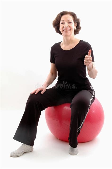 Woman On Fitness Ball Stock Image Image Of Form Aged 502805