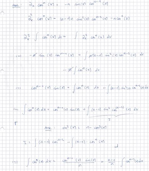 Cool Way To Find Recursive Integral Formula For Cosn Rmath