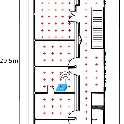 Map Of The Second Floor Of The Experiment Area Red Crosses Represent Download Scientific