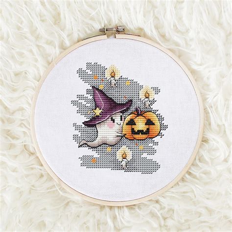 Ghost Cross Stitch Pattern Pdf Instant Download Halloween Cross Stitch