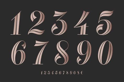 Numbers Font Classical Elegant Font Numbers Contemporary Geometric