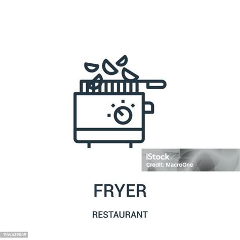 레스토랑 컬렉션에서 프라이팬 아이콘 벡터입니다 얇은 선 프라이어 개요 아이콘 벡터 일러스트 레이 션입니다 깊은에 대한 스톡 벡터 아트 및 기타 이미지 Istock