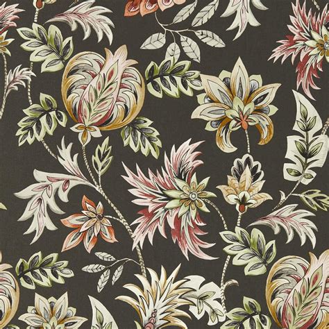 Clarke And Clarke Sizergh Charcoal Wp Wallpaper Botanical Wallpaper