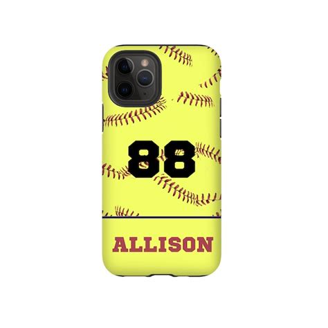 Softball Iphone Case Etsy