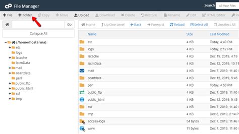 Managing Web Files Via The File Manager Integrated Into Cpanel Hostarmada
