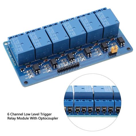 6 Channel Relay Module Low Level Trigger Relay Module With Optocoupler 5V 12V 24V Optional 24V