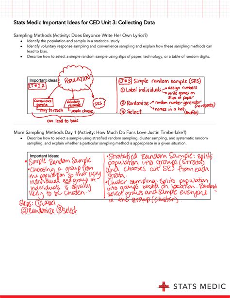 Stats Medic Unit 3 Important Ideas Stats Medic Important Ideas For Ced Unit 3 Collecting Data
