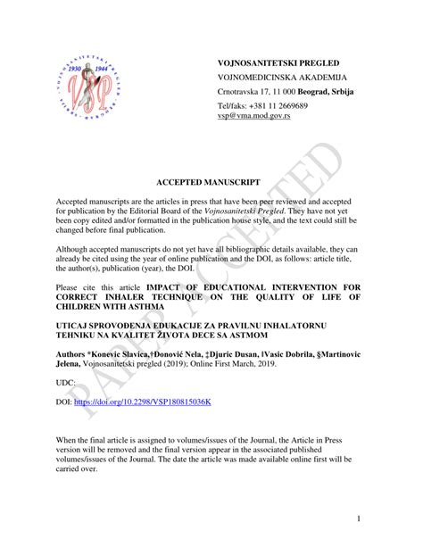 Pdf Impact Of Educational Intervention For Correct Inhaler Technique On The Quality Of Life Of