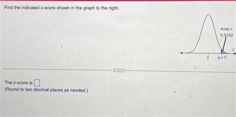 Solved Find The Indicated Z Score Shown In The Graph To The Chegg Com