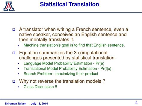 Ppt The Mathematics Of Statistical Machine Translation Sriraman M Tallam Powerpoint