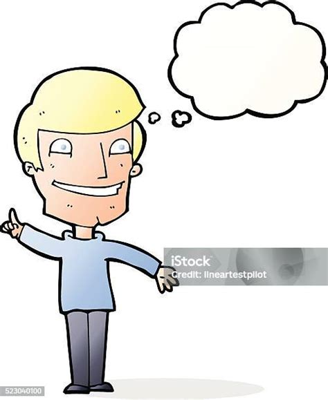 말풍선이 있는 활짝 웃는 아이디어가 떠오른 남자 만화 캐릭터 귀여운에 대한 스톡 벡터 아트 및 기타 이미지 귀여운 그리기 기이함 Istock
