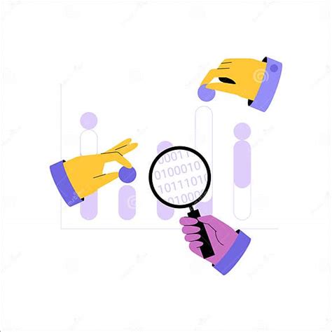 Hands Analyzing Data Through Magnifying Glass In Flat Vector Illustration Symbolizing Research