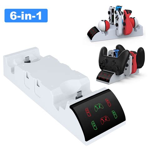Charging Station Fit For Nintendo Switch Oled 4 Joy Cons 2 Pro Controllers Poke Ball Plus 6 In