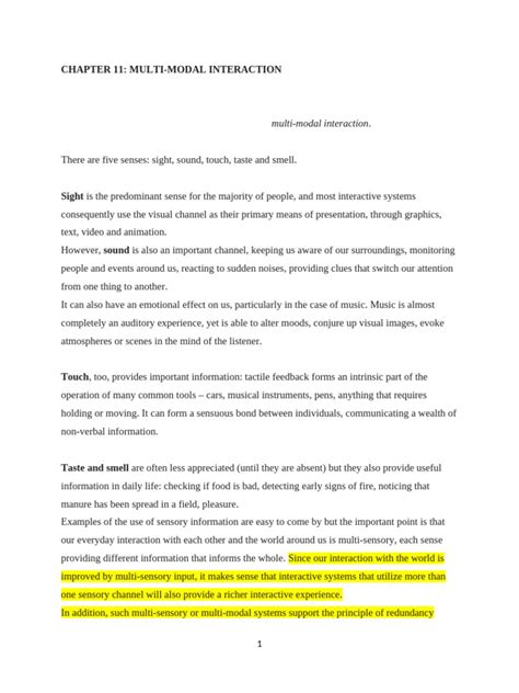 Chapter 11 Multimodal Interaction Pdf User Interface Senses