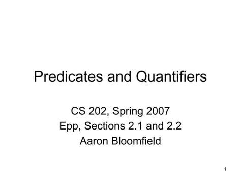 Lecture In The Predicates Quantifierspptx