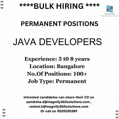 Rashmi Karandikar On Linkedin Java Javadeveloper Bangalore Indiajobs Javajobs Spring