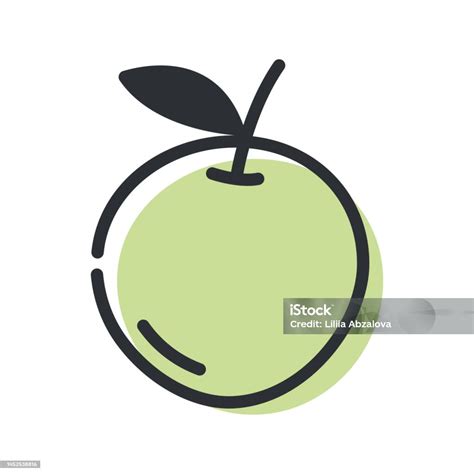 애플 라인 아이콘 개요 벡터 기호 흰색 배경에 격리된 선형 픽토그램 로고 그림 0명에 대한 스톡 벡터 아트 및 기타 이미지 0명 건강한 식생활 과일 Istock