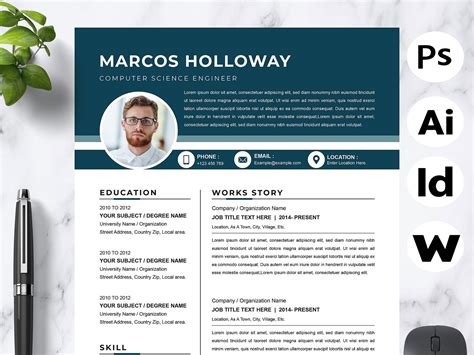Computer Science Engineer Cv Template By Attractive Resume On Dribbble