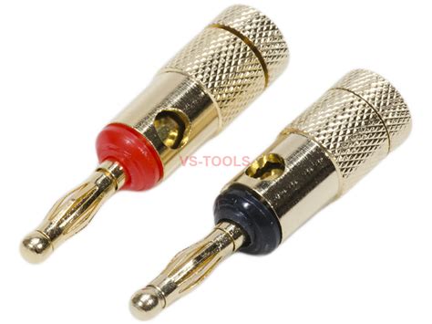 2Pcs Premium Quality 24K Speaker Connector Banana Plugs Red And Black EBay