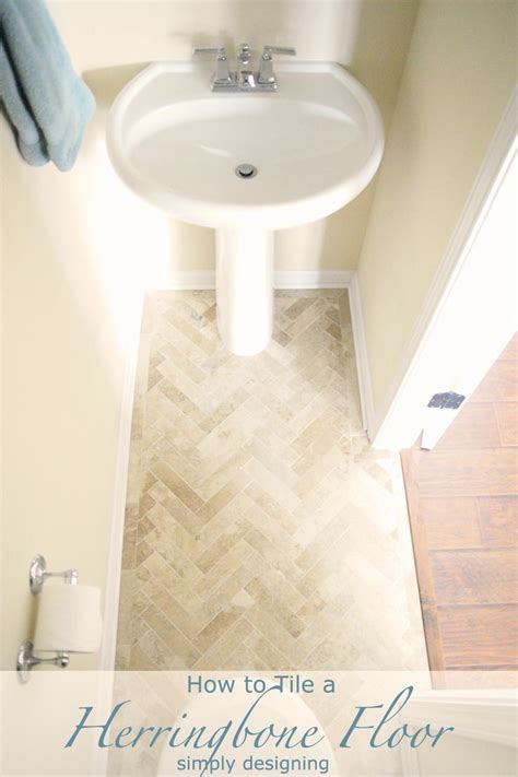 Herringbone Tile Floor Bathroom GoodDesign