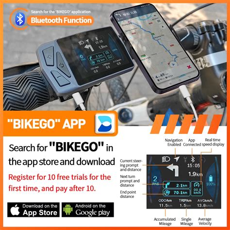 ebike lcd display display b02n u uart hmi with bluetooth multilingual language function for