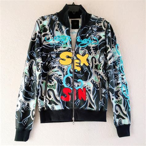 Ed Hardy Vintage Skull Sex And Sin All Over Print Depop