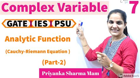 Analytic Function I C R Equation Part 2 Complex Variable Engineering Maths Priyanka Maam