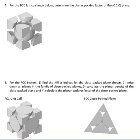 Solved 4 For The BCC Lattice Shown Below Determine The Chegg Com