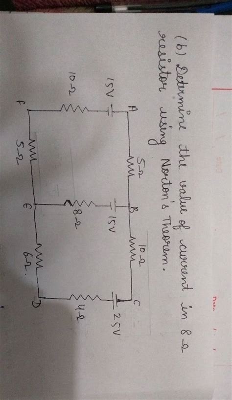 B Determine The Value Of Current In 8Ω Resistor Using Nortons Theorem