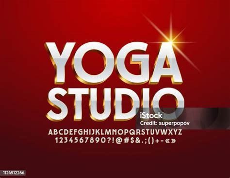 벡터 세련 된 상징 요가 스튜디오 우아한 백색과 골든 알파벳 문자 숫자 및 기호 0명에 대한 스톡 벡터 아트 및 기타 이미지 0명 간판 건강한 생활방식 Istock
