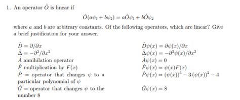 Solved An Operator O Is Linear If Chegg