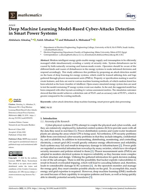 Deep Machine Learning Model Based Cyber Attacks Detection Pdf