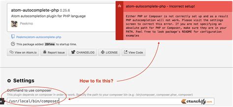 How To Fix Atom Autocomplete Php Incomplete Error Because Of Missing Composerphar In