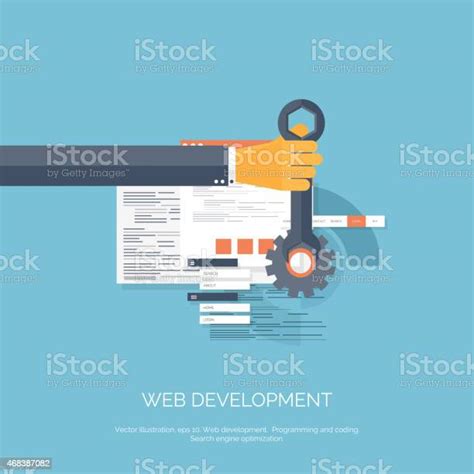 Vector Illustration Flat Computing Background Programmingcoding Web Development And Stock