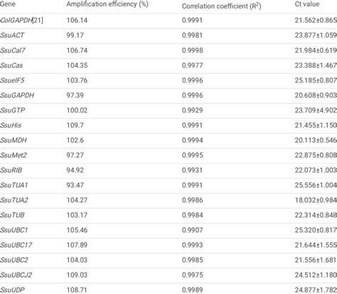 Amplication Eciency And Correlation Coecient Of Candidate Reference