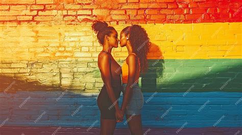Premium Photo Rainbow Flag Seen On A Sunny Day Casting The Shadow Of A Youthful Multiracial