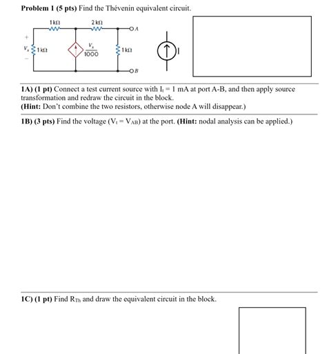 [solved] Problem 1 5 Pts Find The Thevenin Equivalent Circuit 1 Kq 2 Course Hero