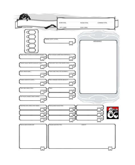 Form Fillable Inventory Sheet Dungeon Masters Guild DriveThruRPG Com