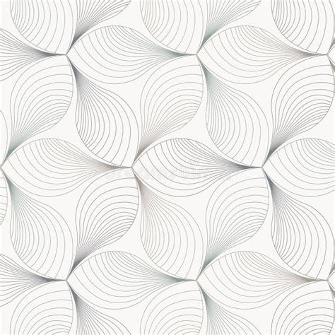 Abstract Flower Or Flora Vector Pattern Repeating Linear Curve On